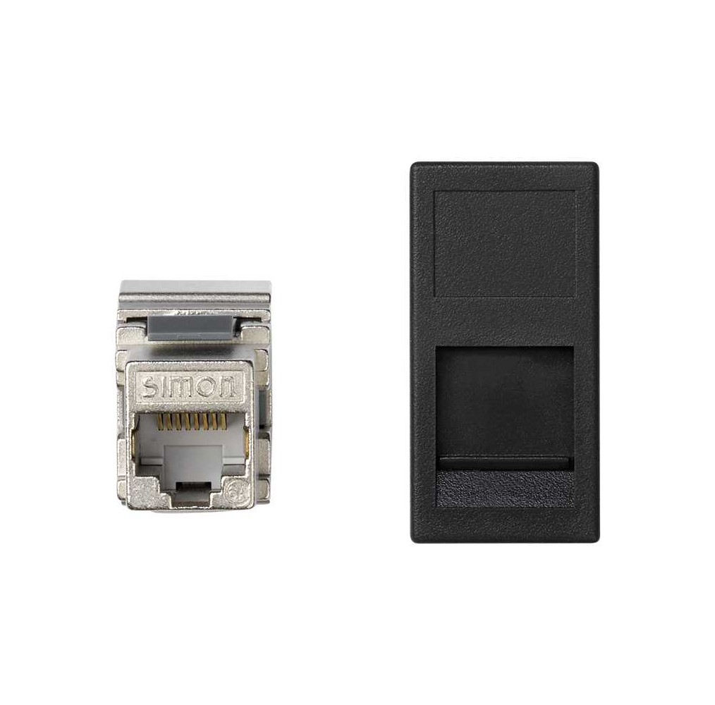 Simon Ka96F/14 Pl K45 1/2 Mec V&D Plana C/Guardap Con 1 Conector Cat6 Ftp